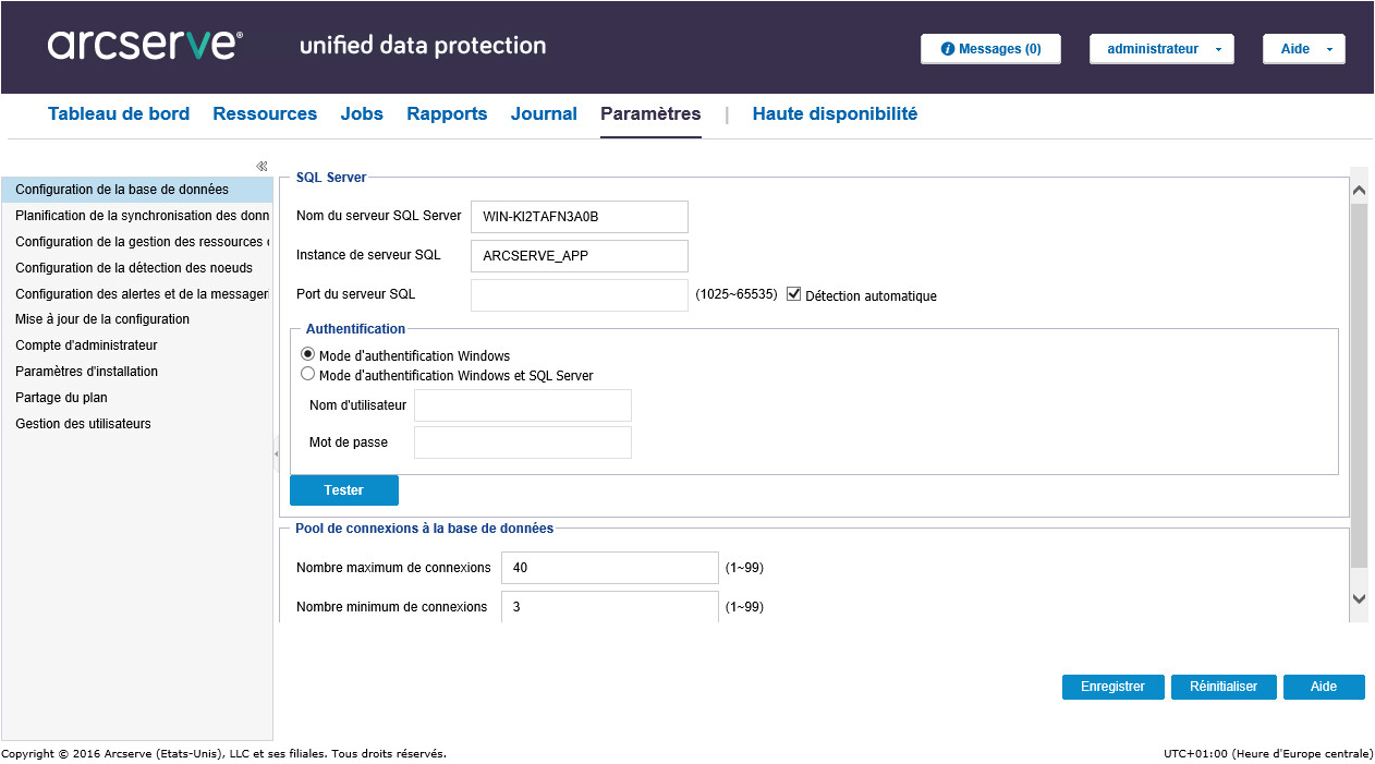 Migration de Arcserve UDP 5.0 avec SQL Server 2005 vers Arcserve UDP 6.0 avec le serveur SQL ...